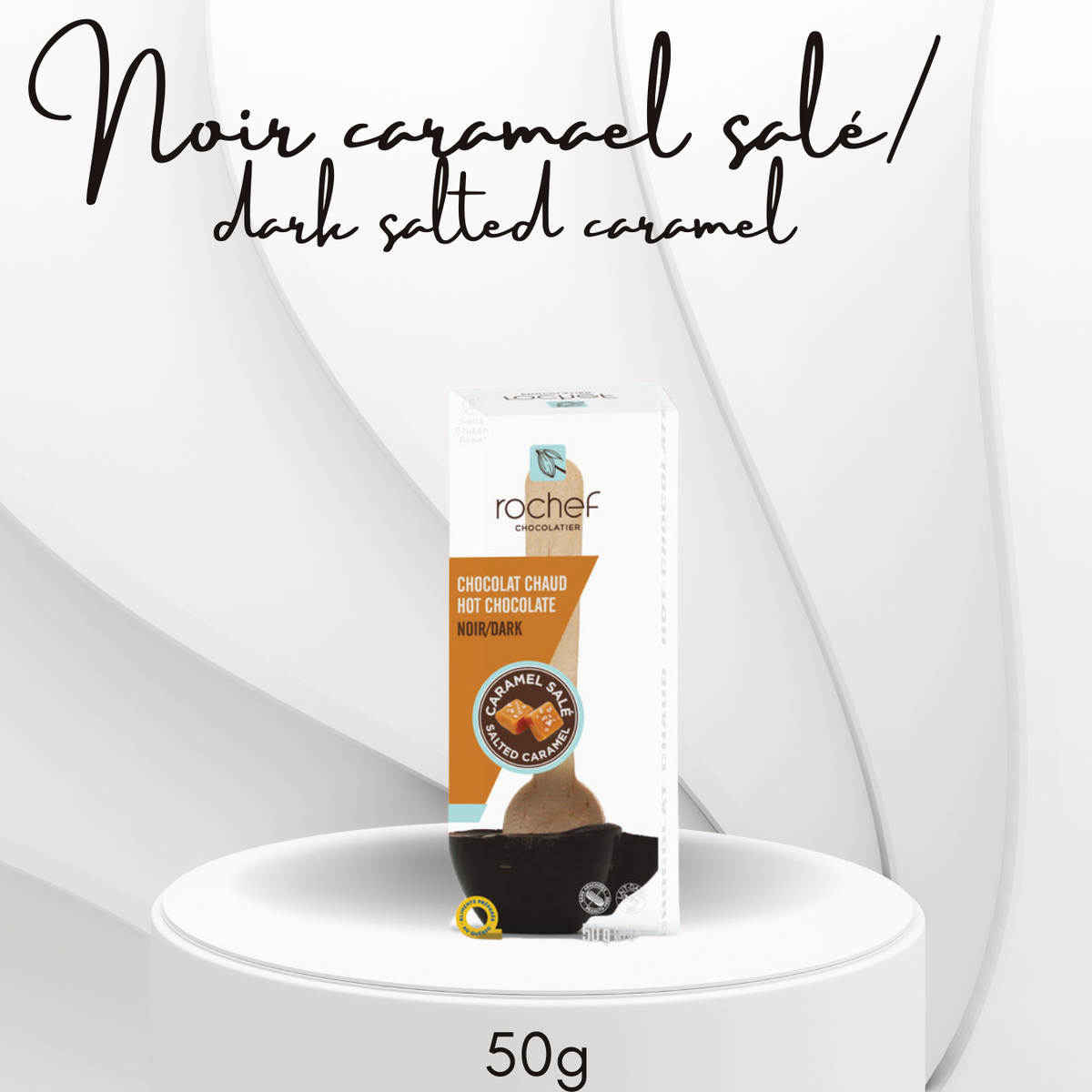 Rochef Chocolatier Milk chocolate soft salted caramel La Rochef bar 50g