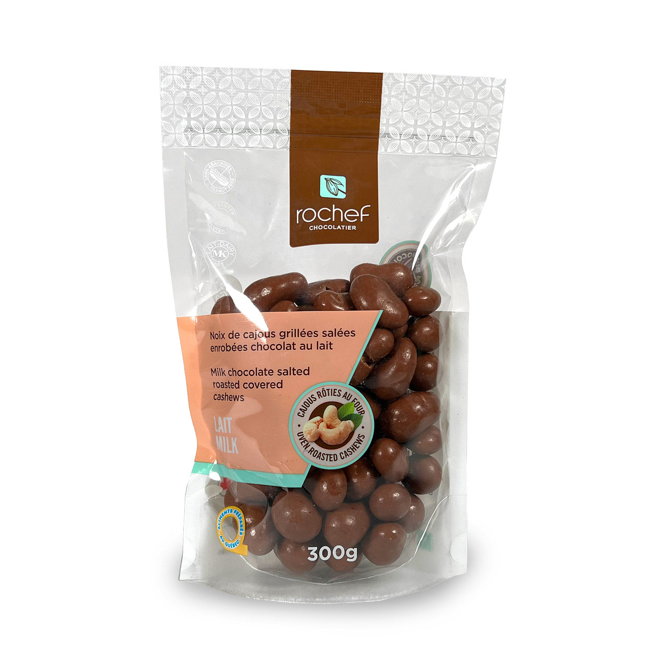 Rochef Chocolatier Milk chocolate salted rosted covered cashews 300g