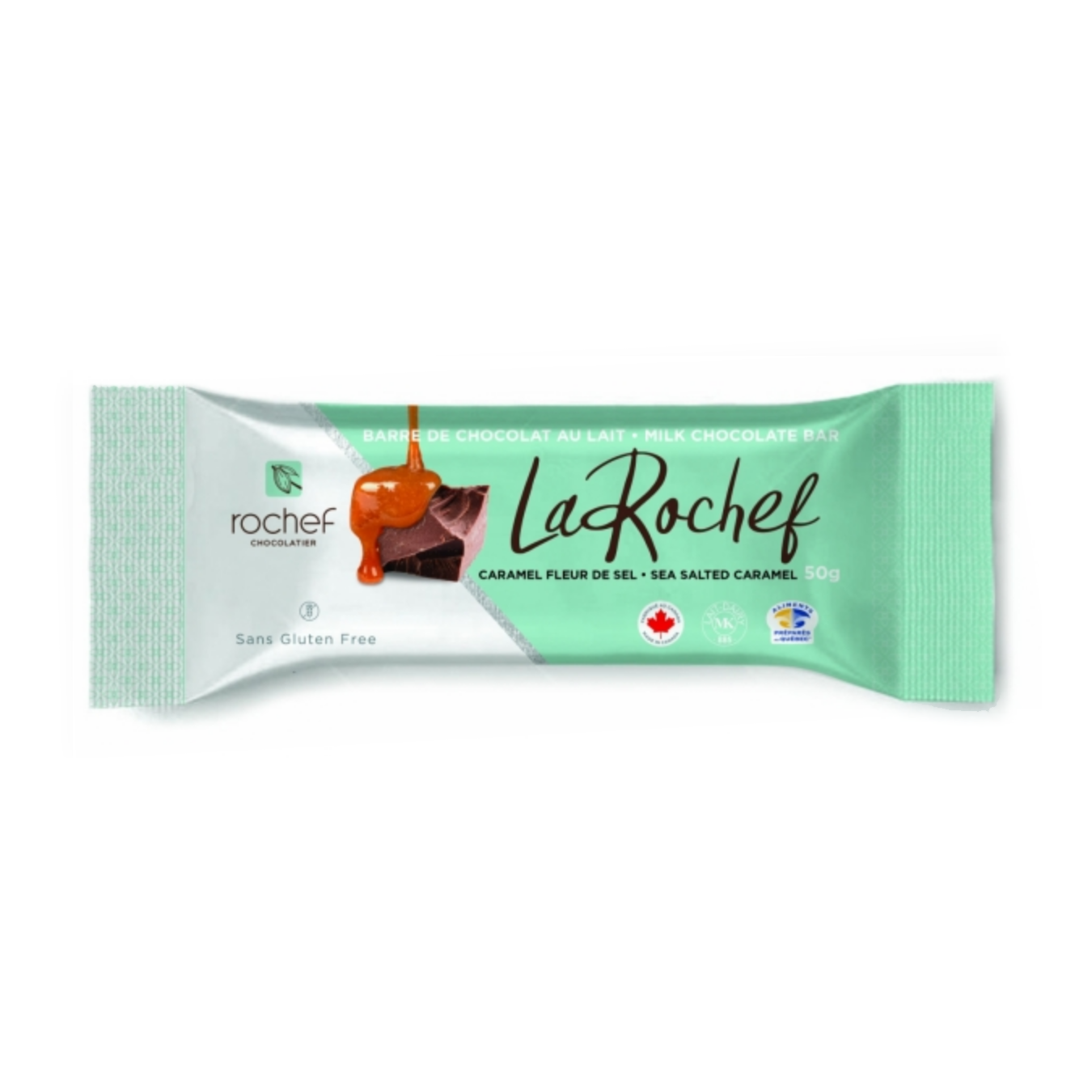 Rochef Chocolatier Milk chocolate soft salted caramel La Rochef bar 50g